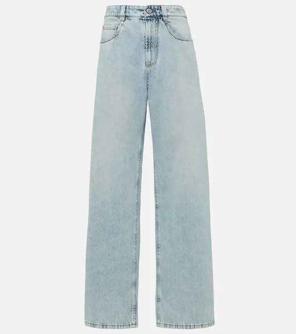 Brunello Cucinelli High-rise Wide-leg Jeans - Blue