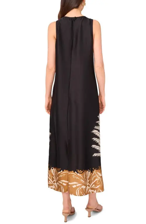 Vince Camuto Border Print Sleeveless A-line Maxi Dress