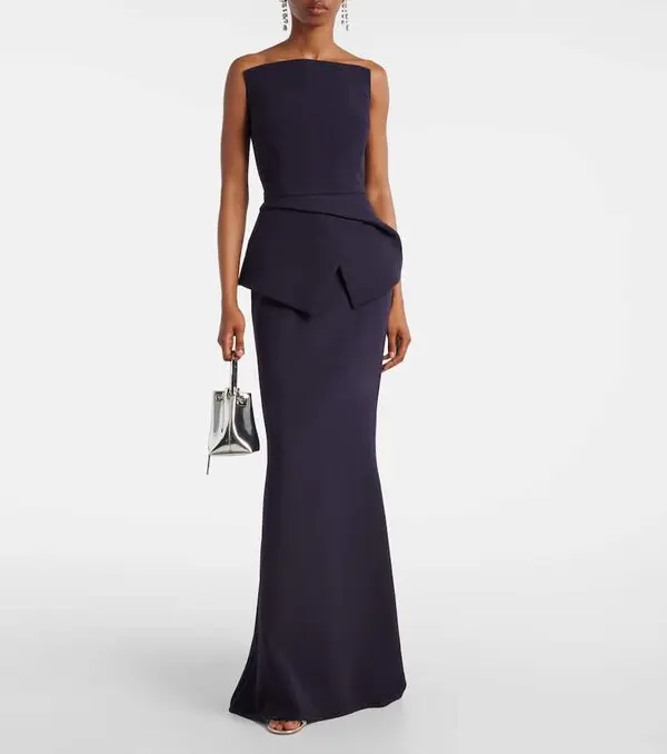 Safiyaa Belted Crêpe Gown