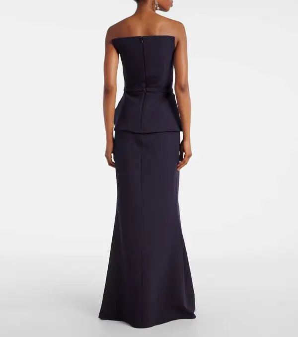 Safiyaa Belted Crêpe Gown