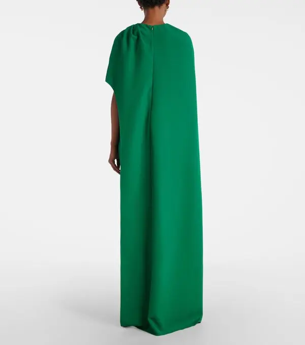 Safiyaa Caped Asymmetric Crêpe Gown