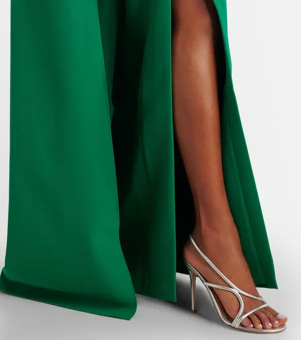Safiyaa Caped Asymmetric Crêpe Gown