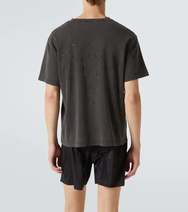 Satisfy Mothtech Distressed Cotton Jersey T-shirt - Grey