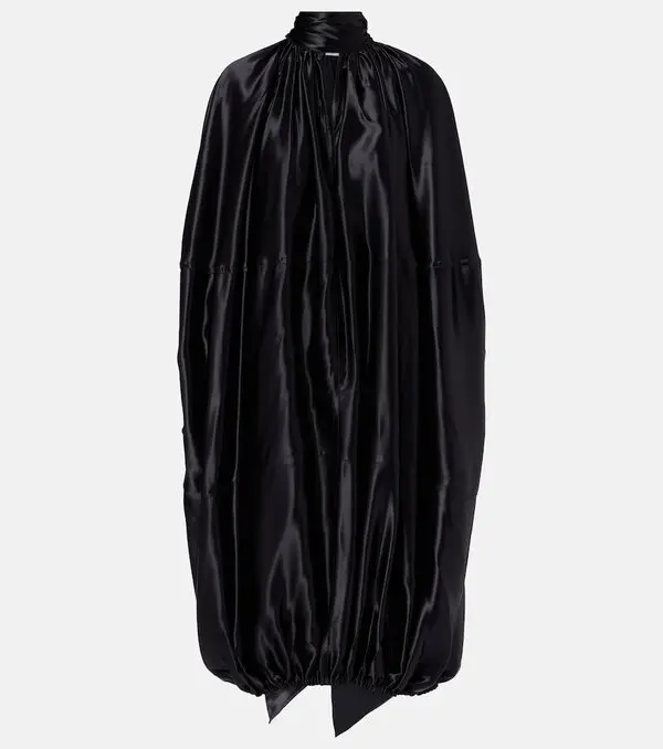 FERRAGAMO Satin Midi Dress - Black