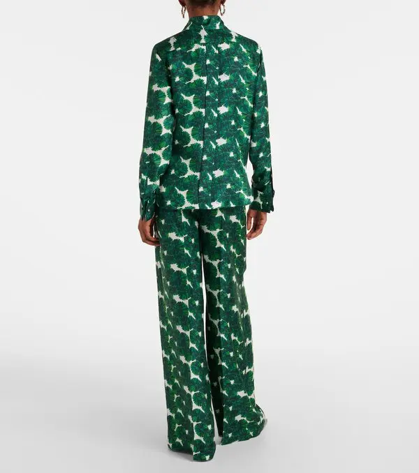 Max Mara Rodesia Printed Silk Twill Shirt - Green