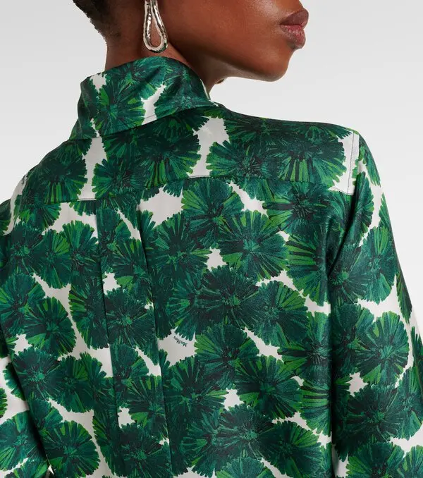 Max Mara Rodesia Printed Silk Twill Shirt - Green