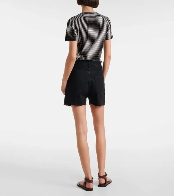 NILI LOTAN Cobain Low-rise Denim Shorts - Black
