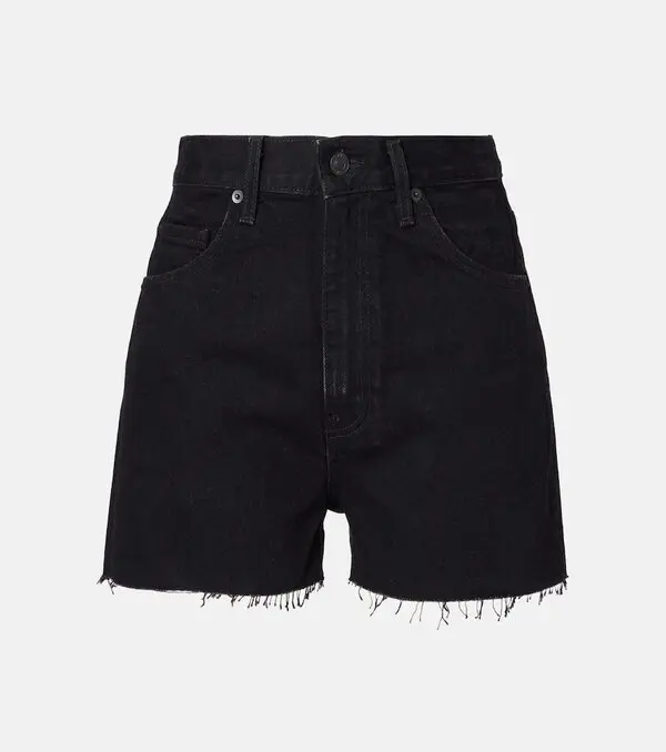 NILI LOTAN Cobain Low-rise Denim Shorts - Black
