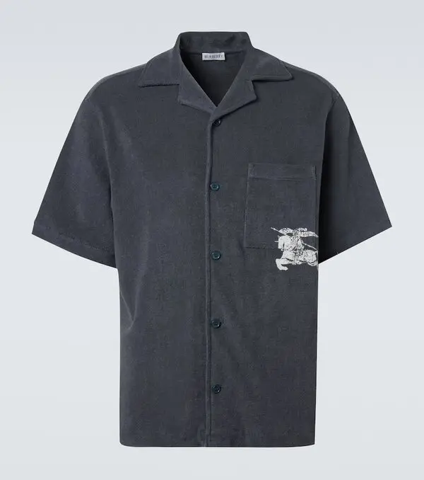 Burberry Ekd Cotton Terry Bowling Shirt