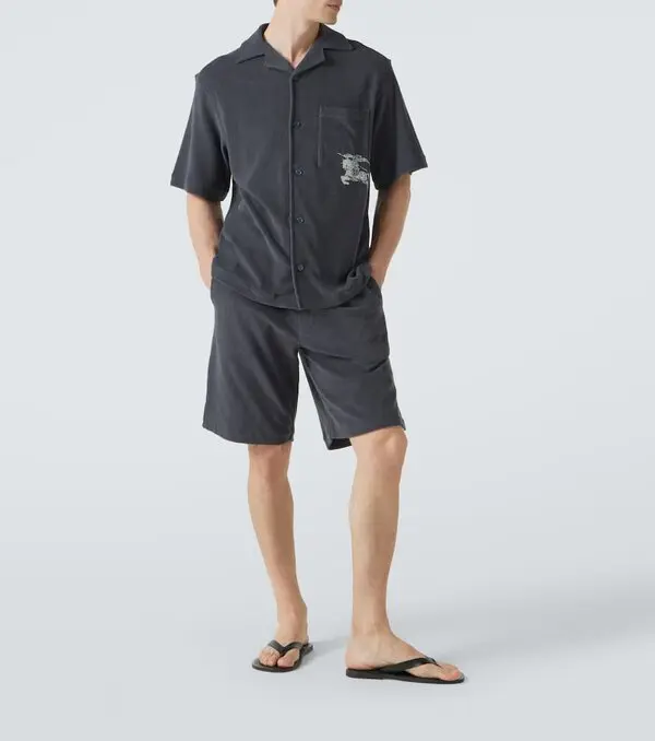 Burberry Ekd Cotton Terry Bowling Shirt