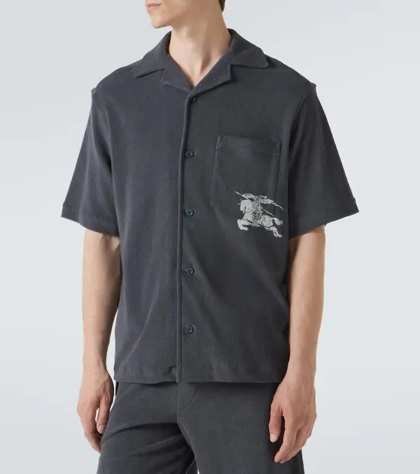 Burberry Ekd Cotton Terry Bowling Shirt