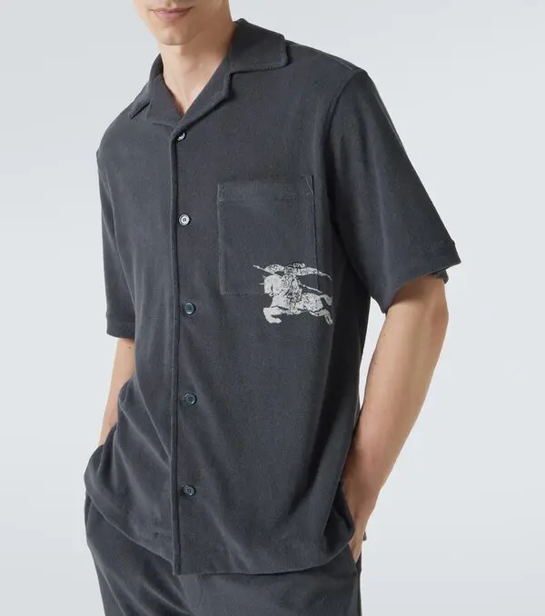Burberry Ekd Cotton Terry Bowling Shirt