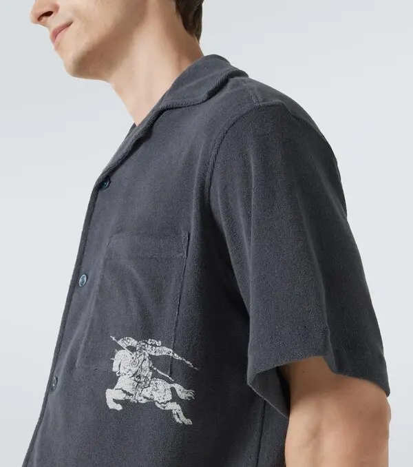 Burberry Ekd Cotton Terry Bowling Shirt