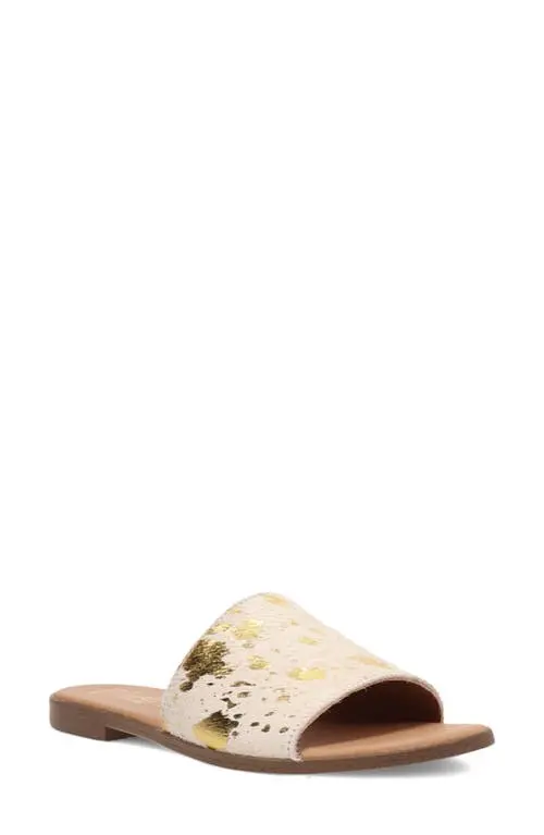 DINGO Calf Hair Slide Sandal - Gold