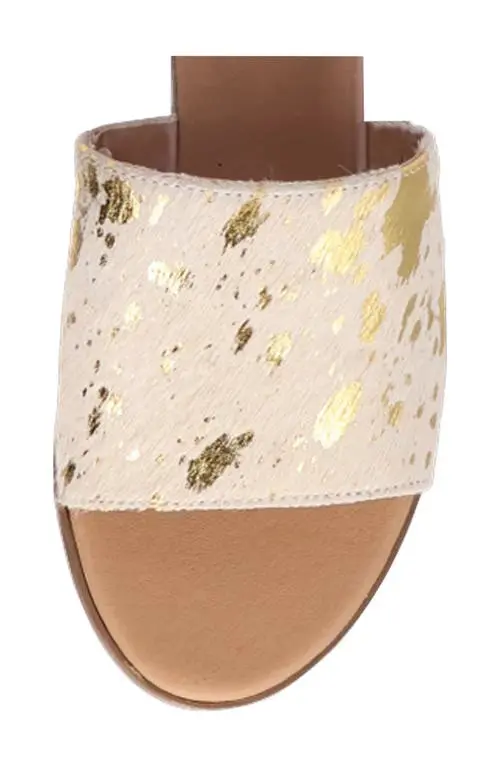 DINGO Calf Hair Slide Sandal - Gold