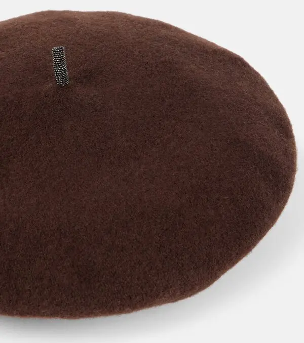 Brunello Cucinelli Wool Beret - Brown