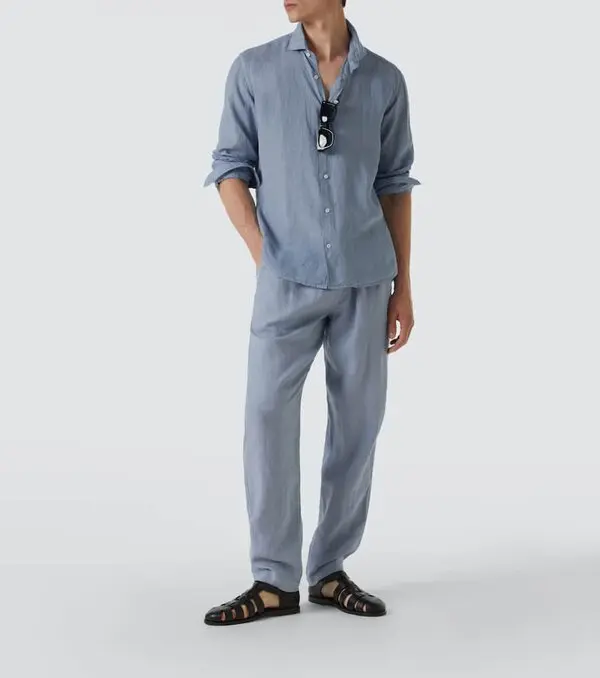 Thom Sweeney Linen Shirt - Blue