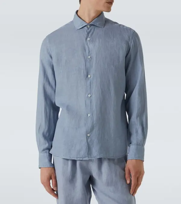 Thom Sweeney Linen Shirt - Blue