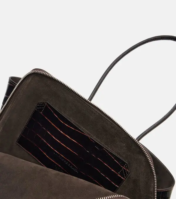 Attico La Passeggiata Medium Leather Tote - Black