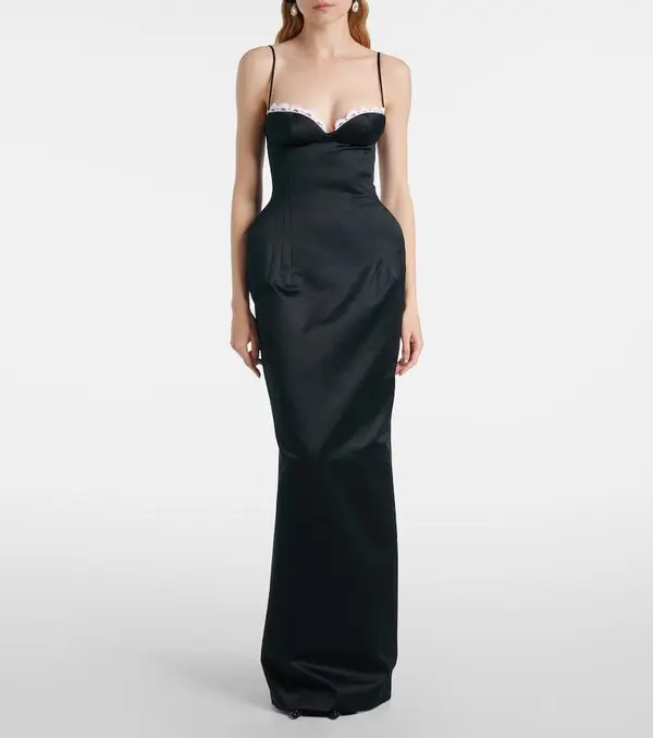 Magda Butrym Crochet-trimmed Bustier Gown