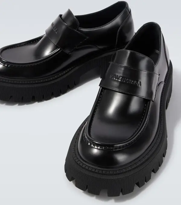 Balenciaga Tractor Leather Loafers