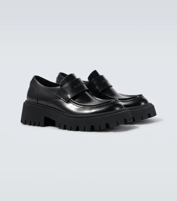Balenciaga Tractor Leather Loafers