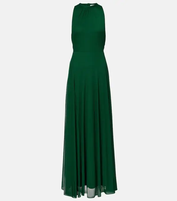 Max Mara Carnet Mesh Jersey Maxi Dress - Green