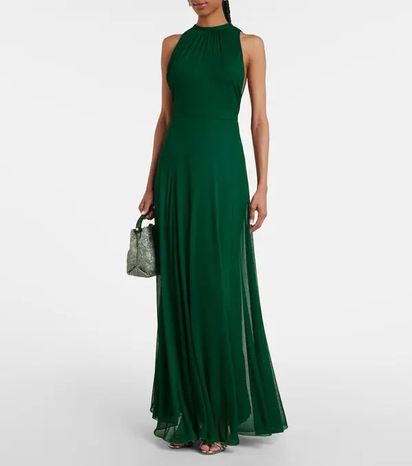 Max Mara Carnet Mesh Jersey Maxi Dress