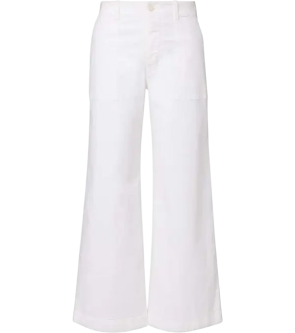 NILI LOTAN Leon Cotton Twill Cargo Pants - White