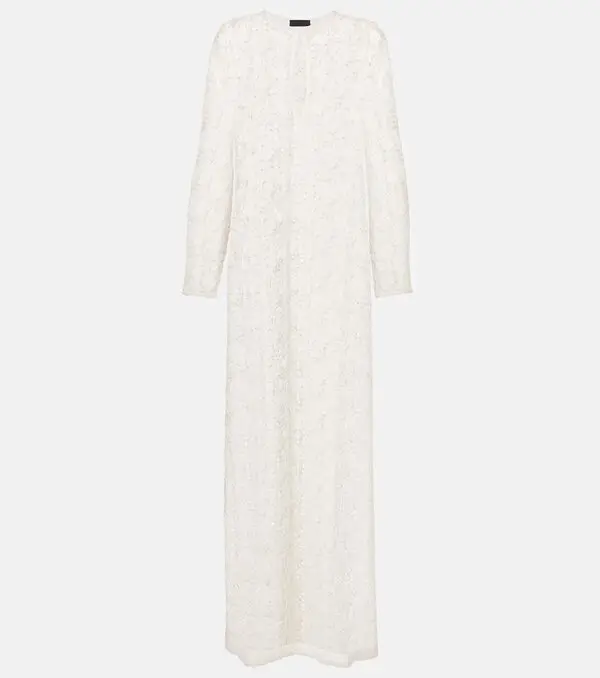 NILI LOTAN Cotton Lace Maxi Dress - White