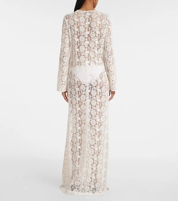 NILI LOTAN Cotton Lace Maxi Dress - White
