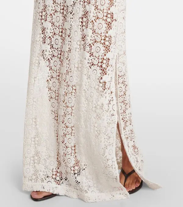 NILI LOTAN Cotton Lace Maxi Dress - White