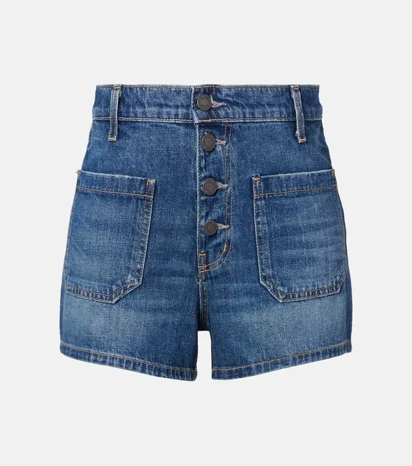 NILI LOTAN Harley High-rise Denim Shorts - Blue
