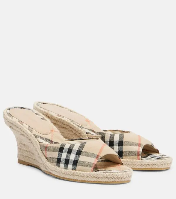 Burberry Check Espadrille Wedges