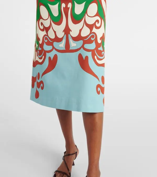 La DoubleJ Baia Printed Cotton-blend Midi Skirt - Multicoloured