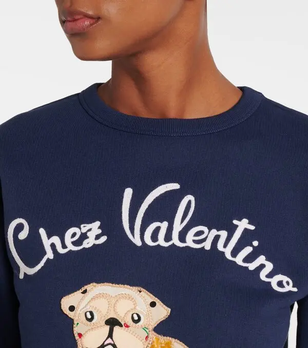 Valentino Garavani Embroidered Cotton Jersey Sweatshirt - Multicoloured