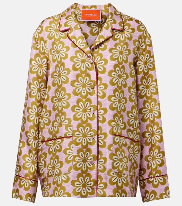 La DoubleJ Floral Silk Twill Pajama Shirt - Multicoloured