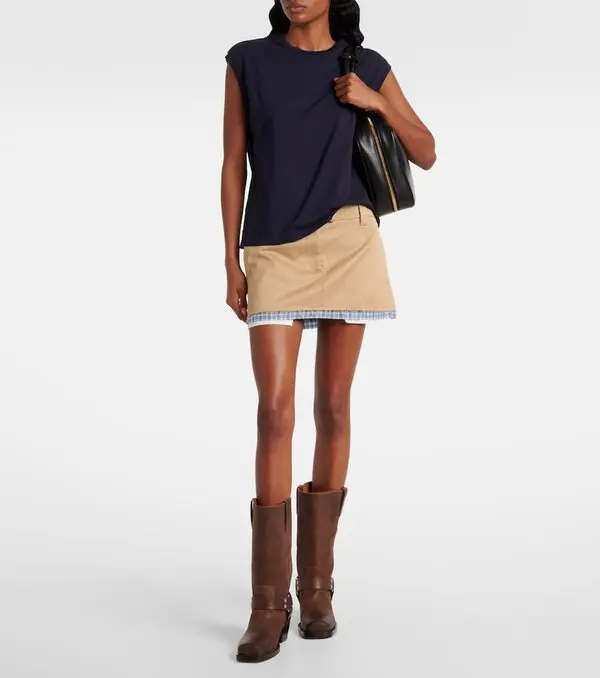 Paris Texas Roxy Distressed Leather Biker Boots - Brown