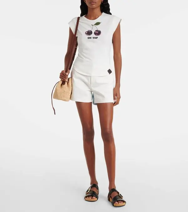 Stella McCartney Falabella Small Raffia Bucket Bag