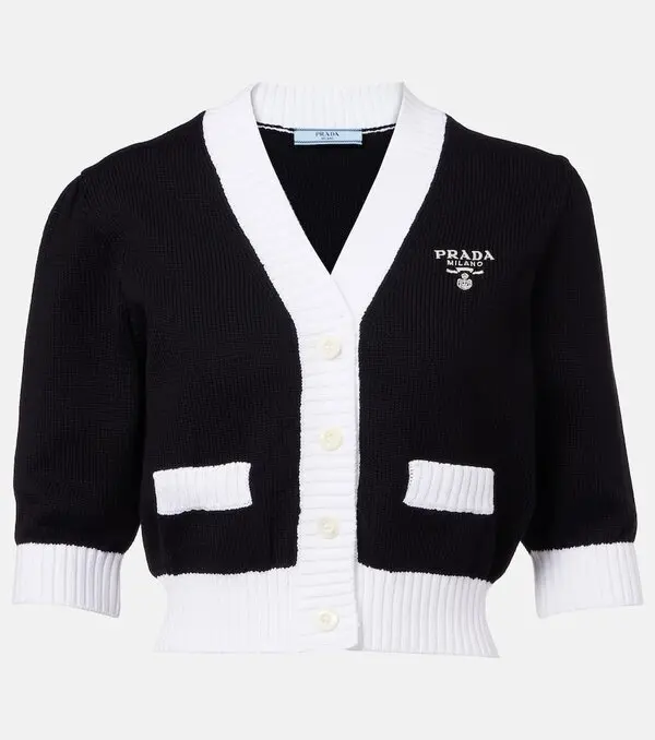Prada Cropped Cotton Cardigan