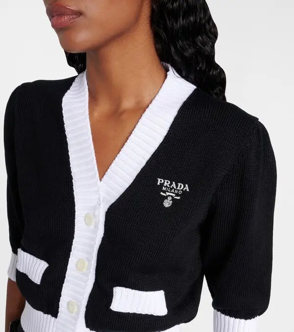Prada Cropped Cotton Cardigan