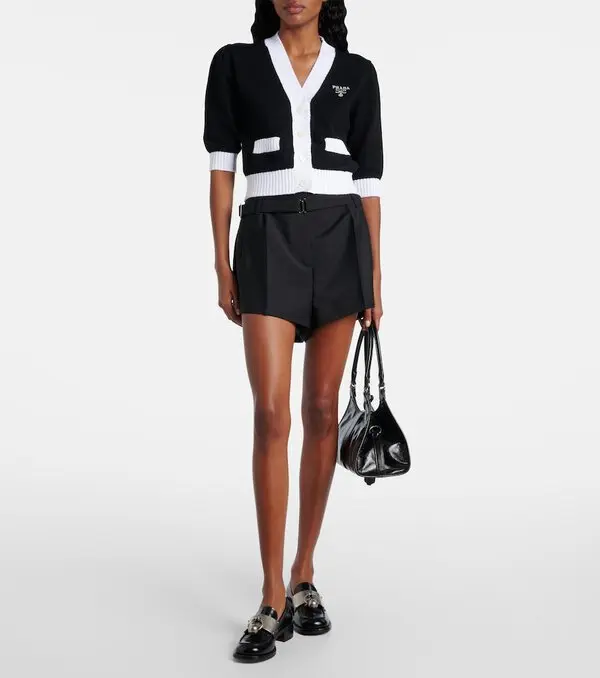 Prada Cropped Cotton Cardigan