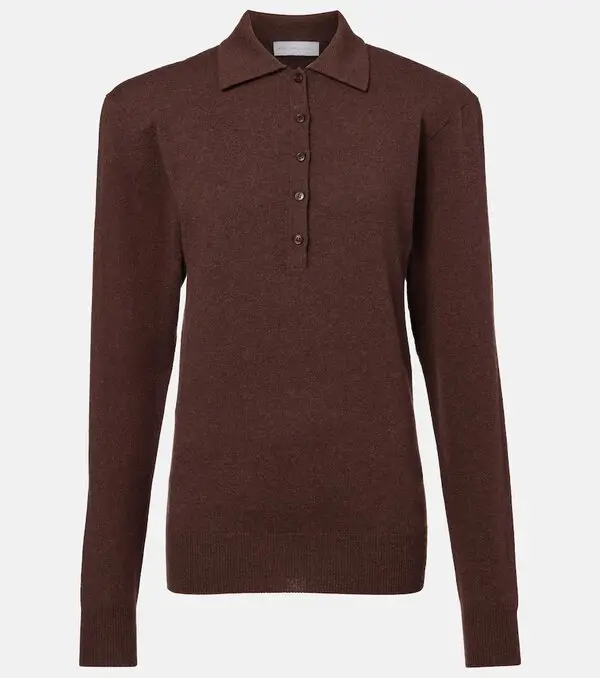Stella McCartney Cashmere And Wool Polo Sweater - Brown