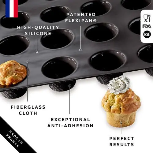 SILPAT Flexipan 20 Mini Muffins Premium Silicone Baking Pan