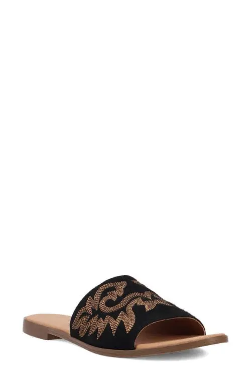 DINGO Lasso Suede Slide Sandal - Black