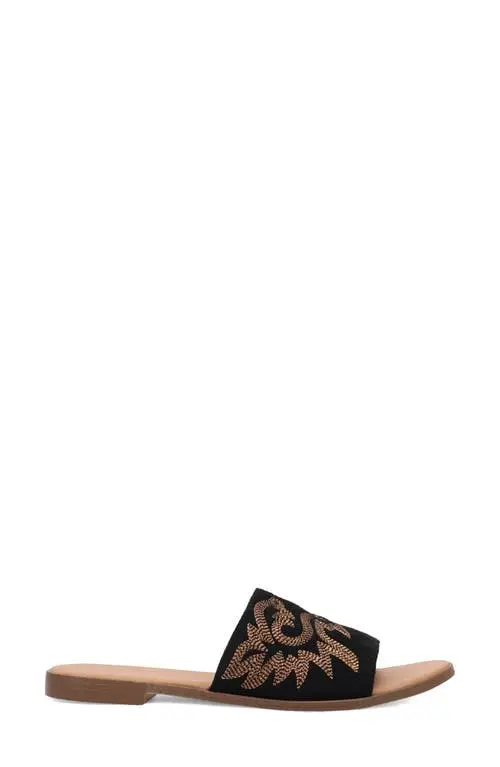 DINGO Lasso Suede Slide Sandal - Black
