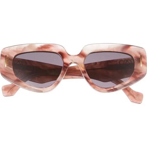 Loewe Anagram Geometric Sunglasses - Coloured Horn /smoke