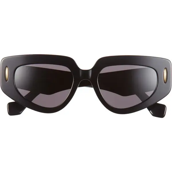 Loewe Anagram Geometric Sunglasses - Shiny Black / Smoke