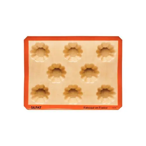 SILPAT Perfect Non-stick 8 Mini Brioches Baking Pan - Orange