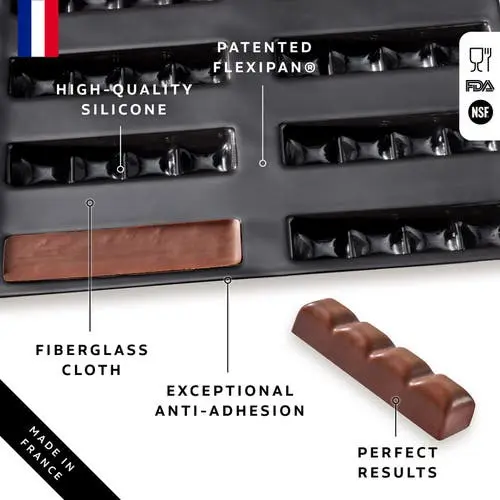 SILPAT Flexipan 12 Chocolate Granola Bars Premium Silicone Baking Pan